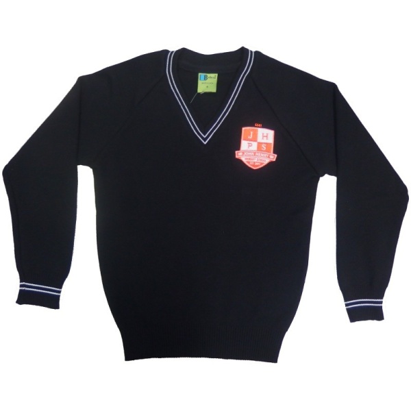 POLY-COTTON KNITTED V-NECK JUMPER - Beleza School Uniforms